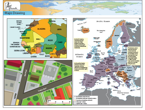Draw custom vector maps, site plan, country map by Minaanandag | Fiverr