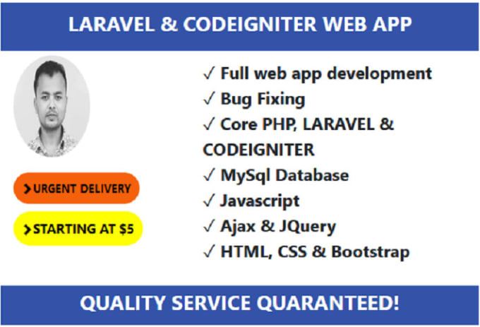 Fix And Develop Web Applications Using Core Php Codeigniter And Laravel By Rezasumon71 Fiverr