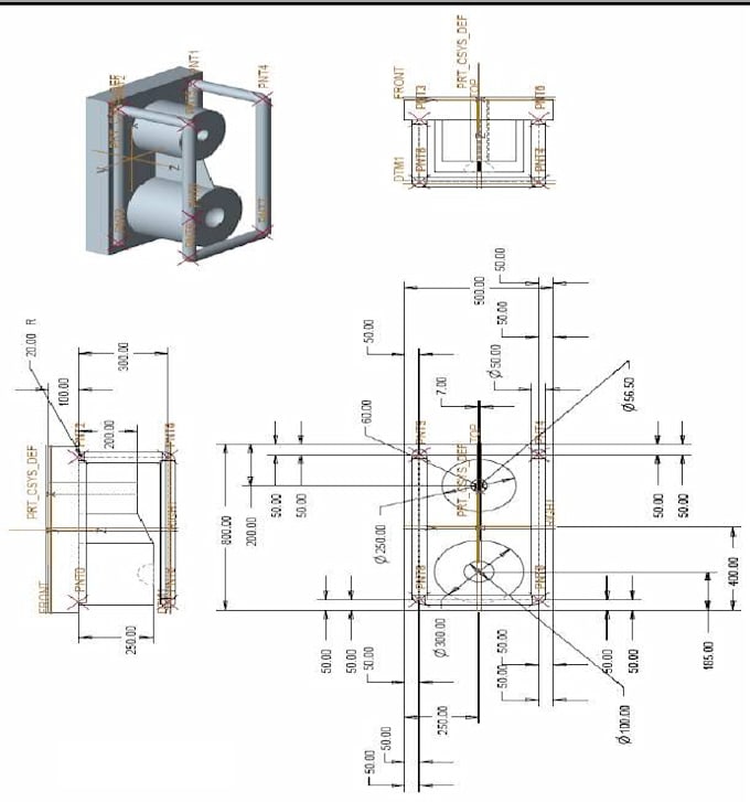Design 2d mechanical part drawings in solidworks or catia by ...