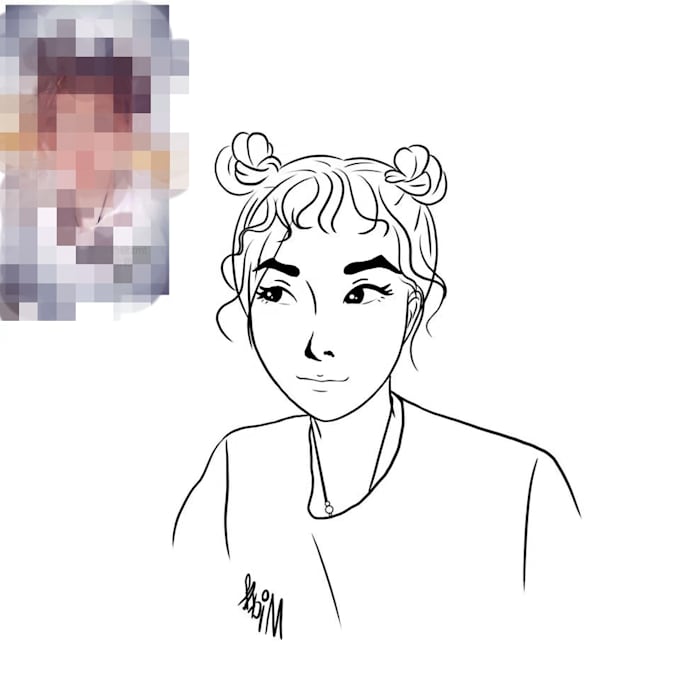 Draw line cartoon portrait illustration for you by Jason_ru12 | Fiverr