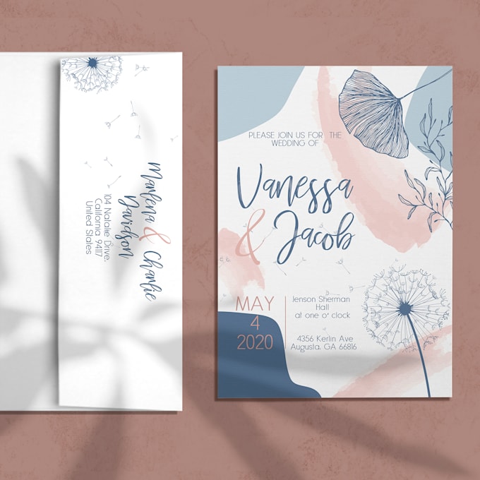 Create a beautiful wedding and birthday invitations by Anagligovic | Fiverr