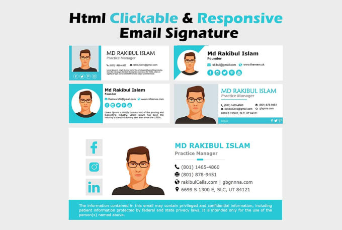 Create professional looking and world class clickable email signature ...