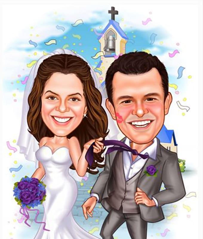 Create couple caricature cartoons as you wises by Bahatije | Fiverr