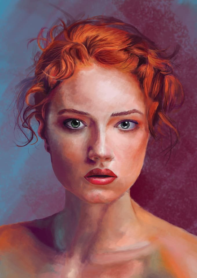 Draw digital painting portrait in color by Clawtheblackcat | Fiverr