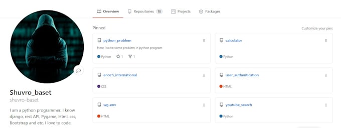 Be your python, django, and api developer by Shuvrobaset | Fiverr