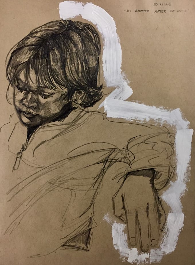 Draw a rough realistic portrait by Cahayakala | Fiverr