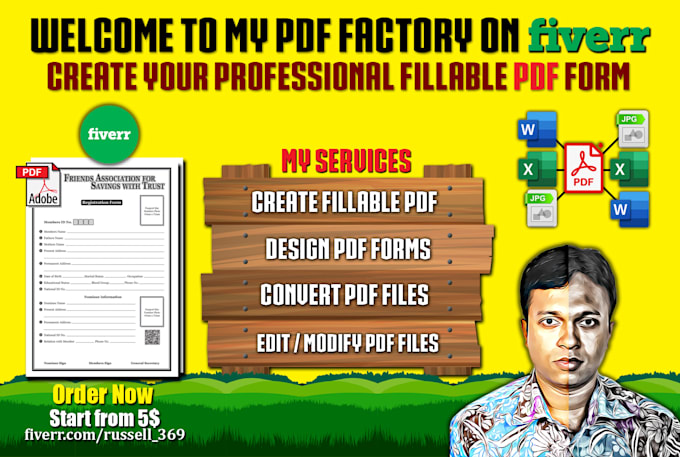 Create dynamic and professional fillable pdf form by Russell_369 | Fiverr