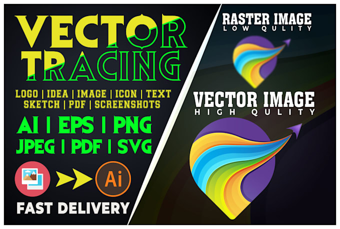Convert to vector, vector tracing logo, image, vectorize, trace by Designpark2 | Fiverr