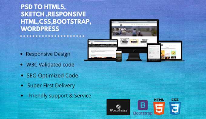 Convert psd to html,sketch to html responsive bootstrap 4 by Nanishi_99 ...