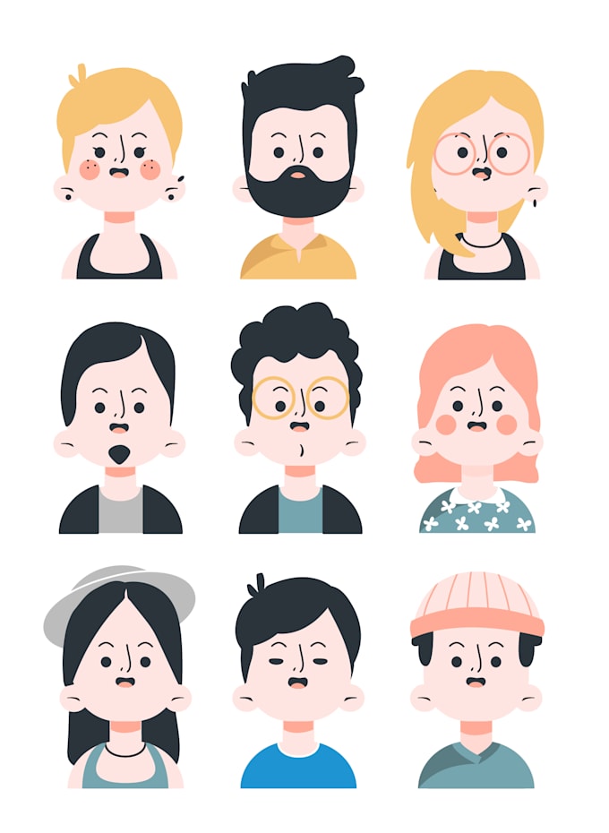 Create avatars in a flat style for your website or social media by Lara ...