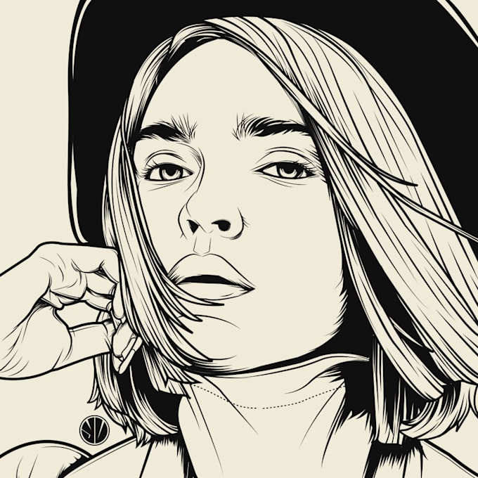 Draw awesome line art portrait of you by Wahyumedia