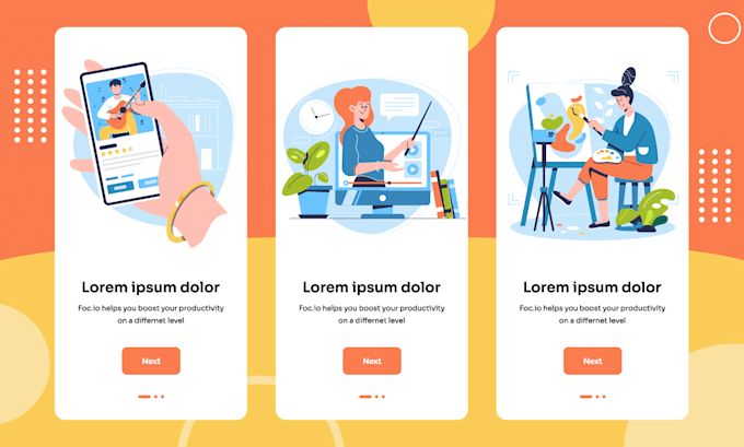 Design mobile app onboarding for android and ios by Bousselhamkh | Fiverr