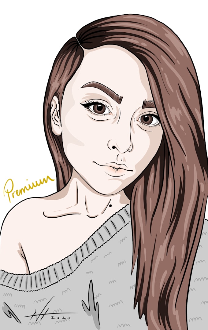 Draw your photo in a cartoon style portrait by Nitchiie | Fiverr