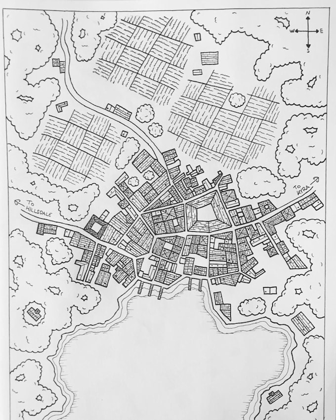 Create a custom hand drawn city map by Tariokgoldleaf | Fiverr