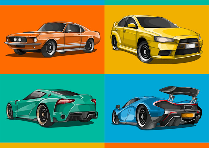 Draw a professional cartoon car style illustration by Ekowahyu6 | Fiverr