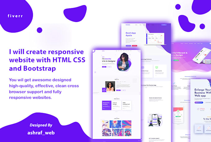 Create responsive websites with html css and bootstrap by Ashraf_web ...