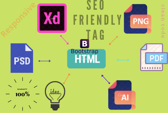 Convert psd to html responsive with html css3 jquery bootstrap by Palashhowlader | Fiverr