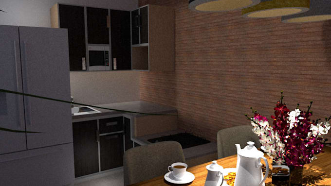 Make your dream kitchen design with realistic render by Bintangfaisa ...