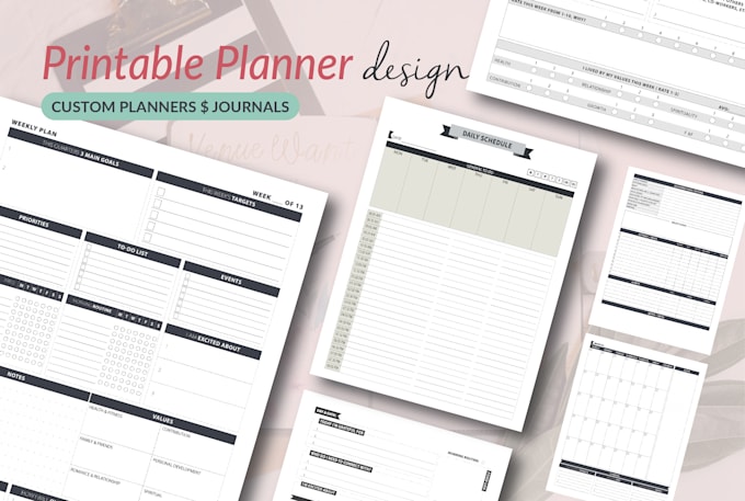 Design unique printable planner, journal and agenda by Printable_shop ...