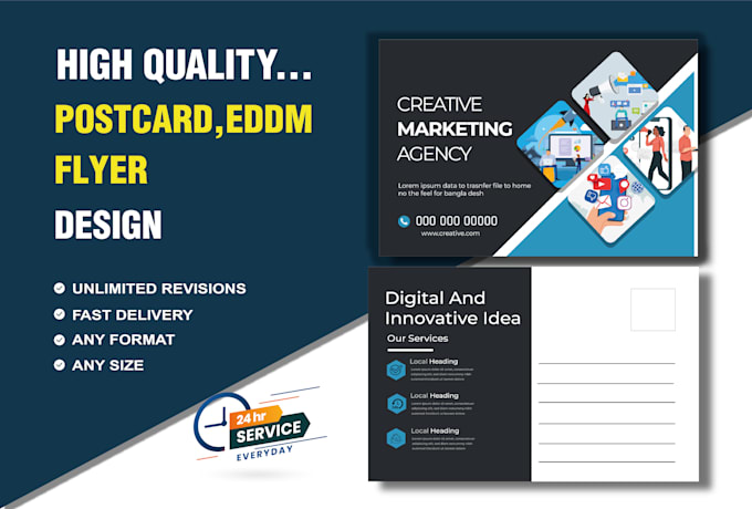 Design any kind of postcard or direct mail eddm flyer in 24hrs by ...