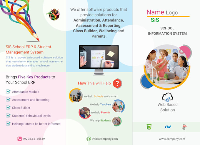 Design school information system brochure by Nextoshine | Fiverr