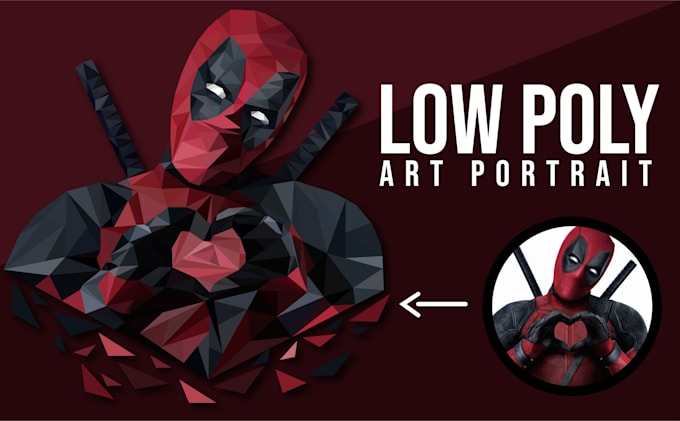 Draw low poly portrait from your photo by Robbinhk | Fiverr