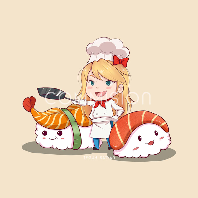 Draw cute chibi anime, game,original character by Teguhsatyan | Fiverr