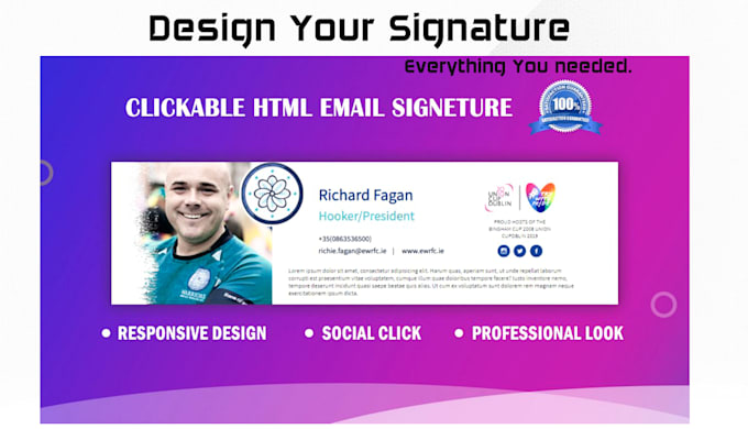 Design professional clickable email signature by Parvezhussein | Fiverr