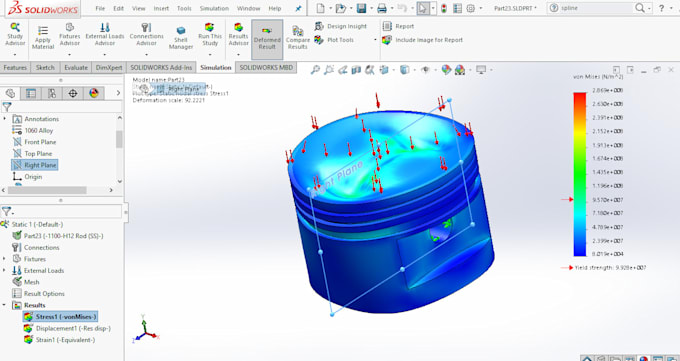 Do fea finite element analysis of 3d models in solidworks by Engineers ...