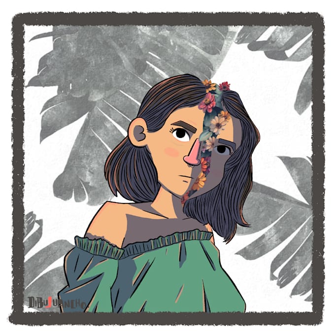 Draw a cartoon portrait of your favorite photo by Dibujuancho | Fiverr