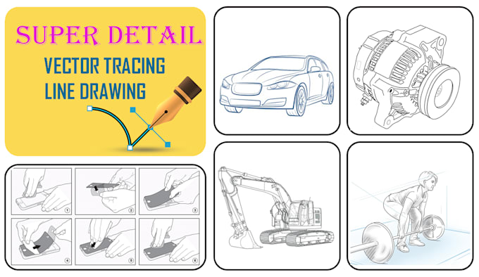 Draw product diagram manual user guide in vector line art by Cummerbund ...