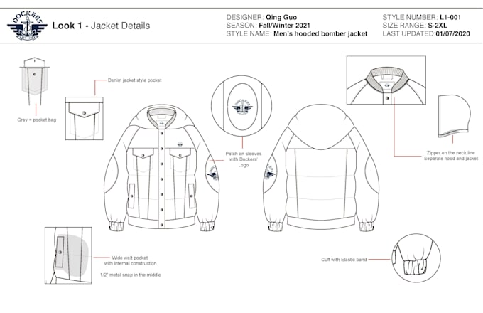 Draw fashion technical flat and make tech pack for you by Qingguo | Fiverr