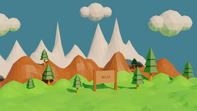 Do low poly flat shaded environment by Belas94 | Fiverr