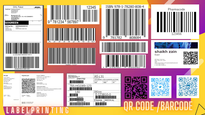 Create qr code barcode label logo tags sticker in 1 hour by ...