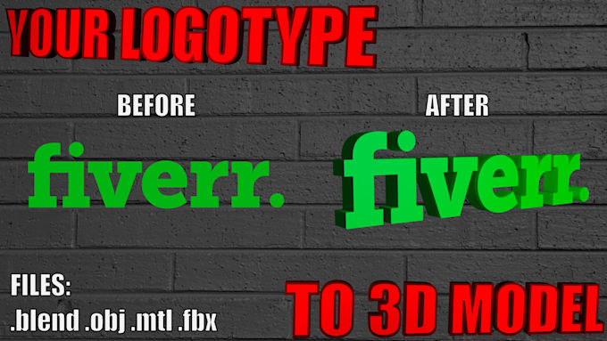 Convert 2d logo to 3d professional model by Vitoriom | Fiverr
