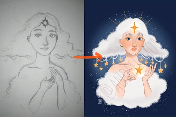 Transform hand drawings into digital art by Art_juice | Fiverr