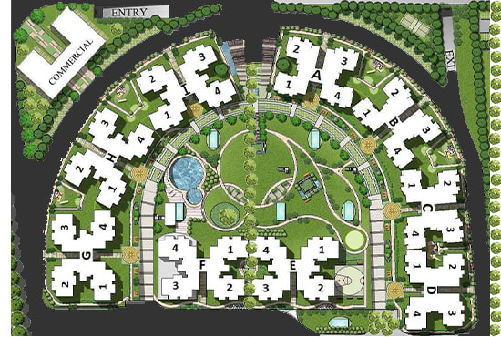 Render architectural site plan, master plan, town plan, landscape by ...