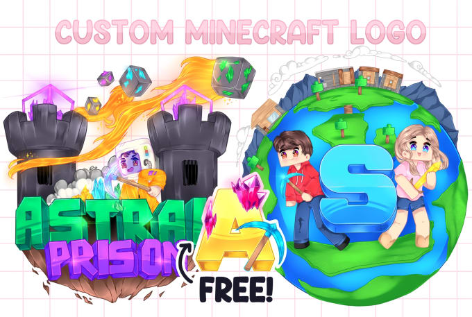 Create a detailed minecraft server logo and free icon by ...