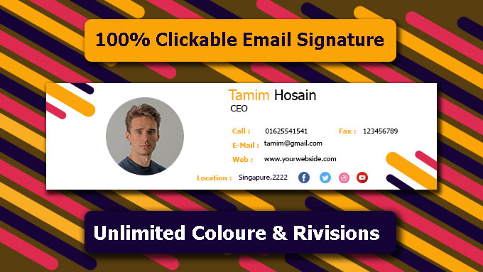 Create html email signatures or clickable email signature by Shaherierkhan | Fiverr