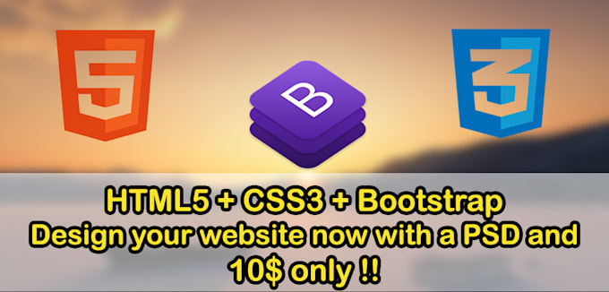 Design your website with psd using css3 html5 bootstrap4 frontend only by Seif_web | Fiverr