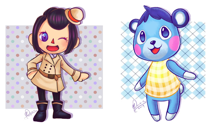 Draw fanart of you and your villagers in animal crossing by Decris ...