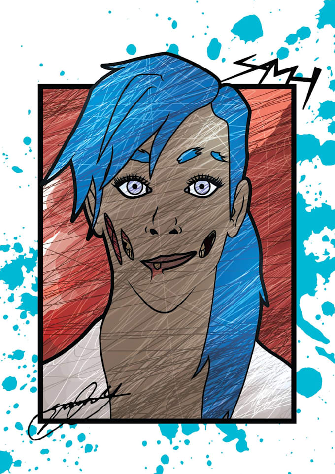 Do any portrait in a sharp cartoon and anime style by Officialtreble ...