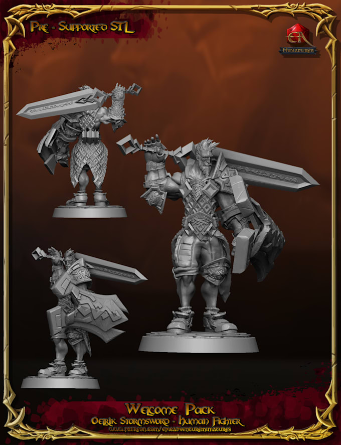 3d model your next dnd character miniature by Epicadventur506 | Fiverr