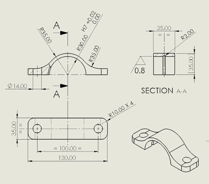 Draw 2d technical drawings of your 3d models by Andrea_arioli | Fiverr