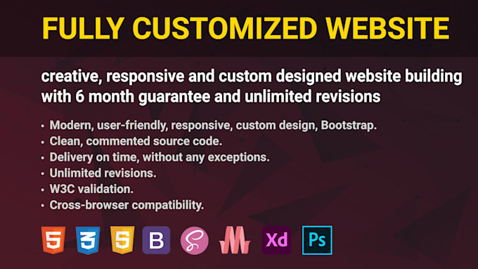 Make you a full custom, html5, css3, js responsive bootstrap website by Mr_pika | Fiverr