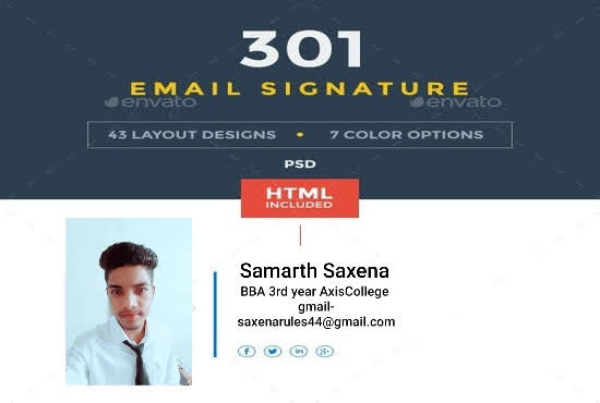 Create all world class clickable email signature by Samarth44 | Fiverr