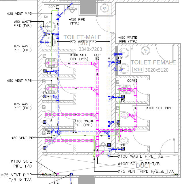 Draw 2d, 3d plumbing and drainage blueprints for city permit by Usuf ...