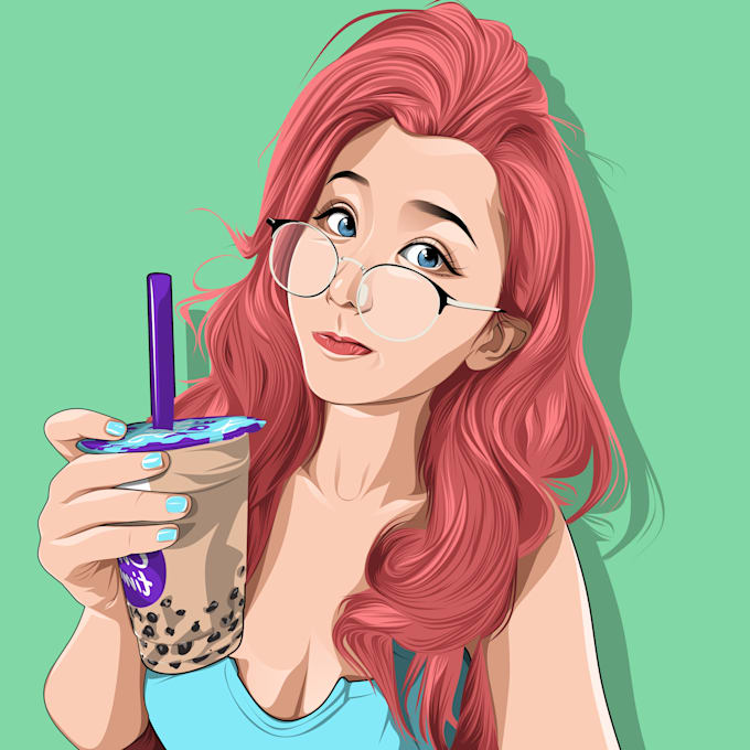 Draw simple portrait illustration of your photo by Eljihannibs | Fiverr