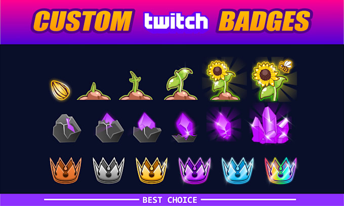 Make amazing custom twitch, kick sub badges and emotes by Gontengstudio ...