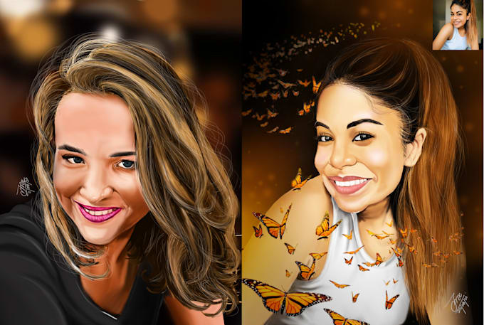 Draw digital painting based on your photo by Tmx_graphics | Fiverr